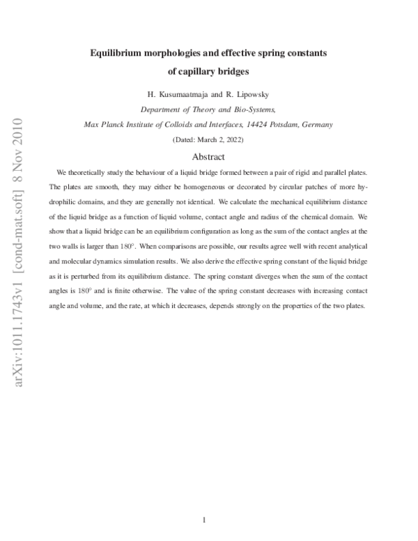 (PDF) Equilibrium Morphologies and Effective Spring Constants of ...