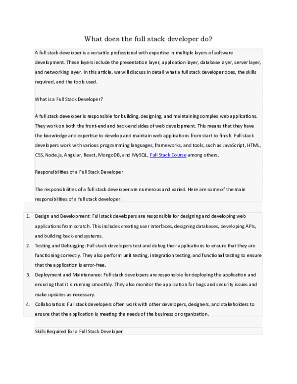 (DOC) What does the full stack developer do | geetika pawar - Academia.edu