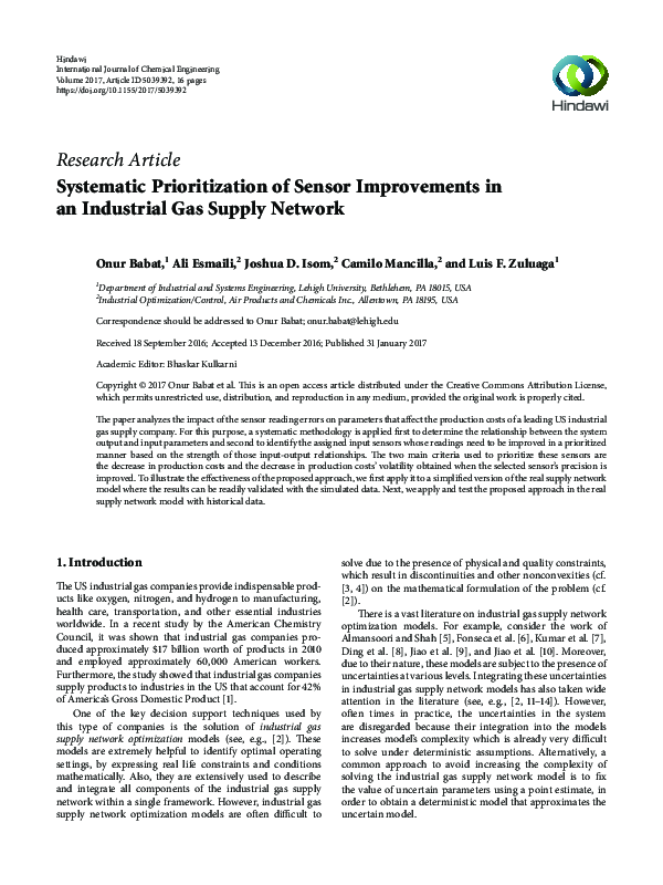 (PDF) Systematic Prioritization of Sensor Improvements in an Industrial ...