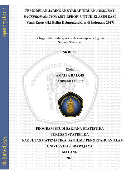 (PDF) Pemodelan Jaringan Syaraf Tiruan ResilientBackpropagation (Jst-Rprop) Untuk Klasifikasi ...