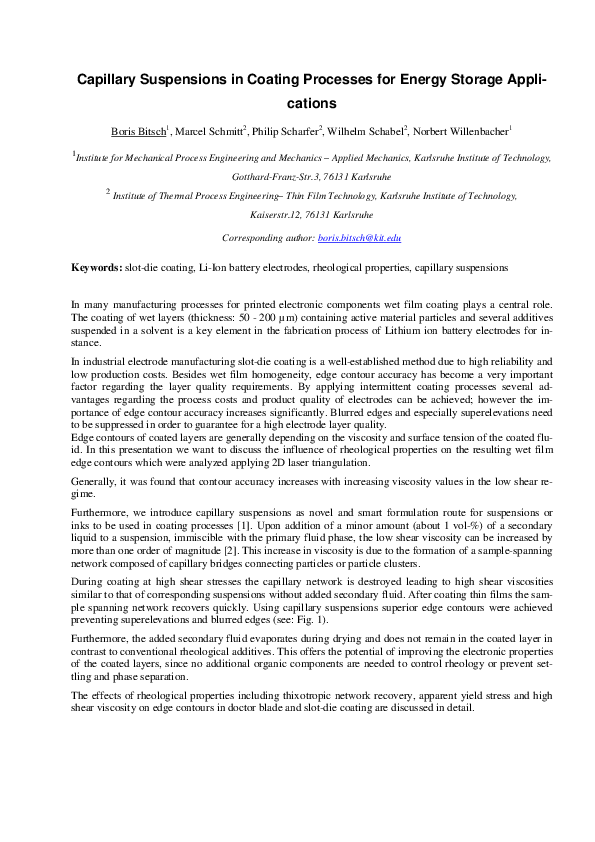 (PDF) Capillary suspensions in coating processes for energy storage applications