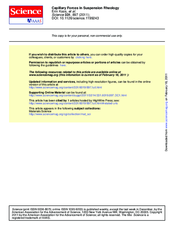 (PDF) Capillary Forces in Suspension Rheology