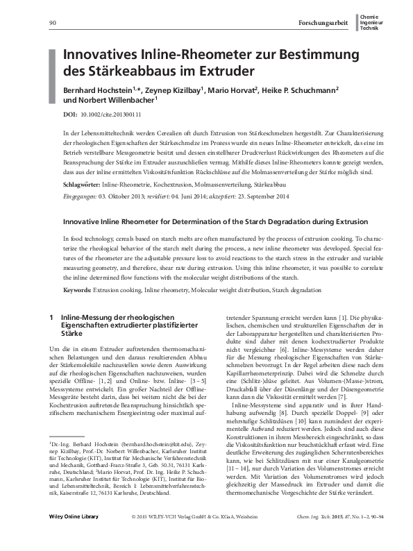 (PDF) Innovatives Inline-Rheometer zur Bestimmung des Stärkeabbaus im ...
