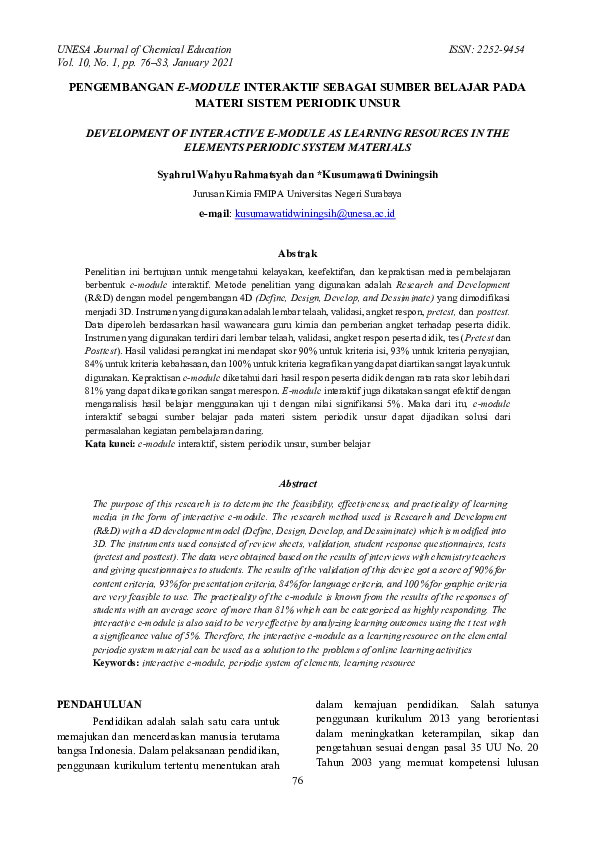 (PDF) Pengembangan E-Module Interaktif Sebagai Sumber Belajar Pada ...