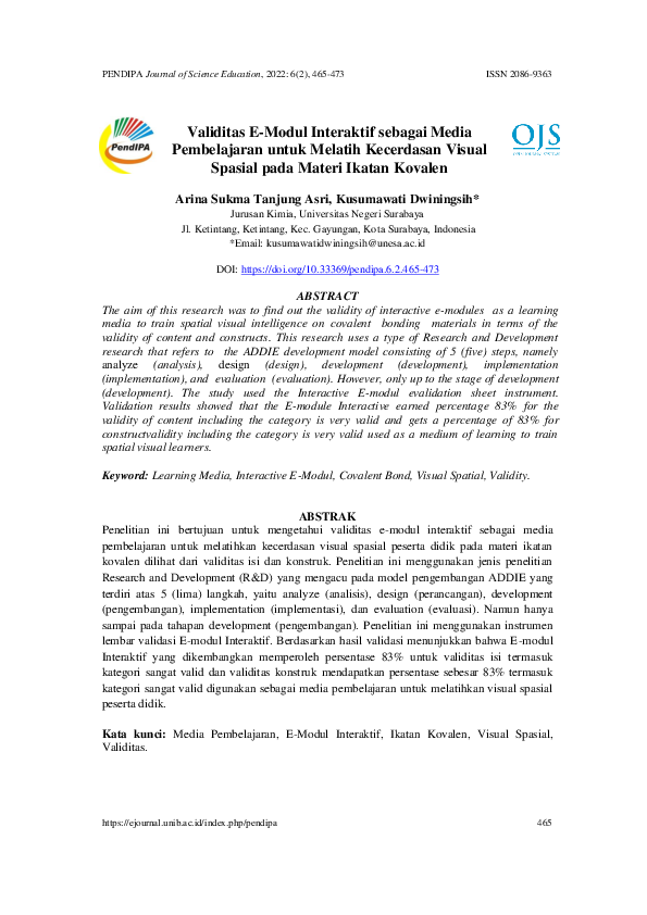 (PDF) Validitas E-Modul Interaktif sebagai Media Pembelajaran untuk ...