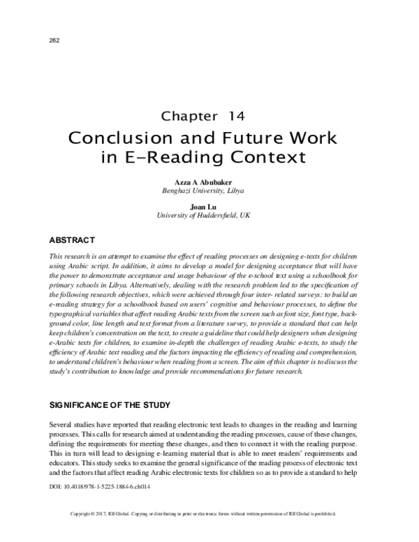 (PDF) Conclusion and Future Work in E-Reading Context