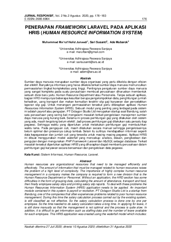 (PDF) Penerapan Framework Laravel Pada Aplikasi Hris (Human Resource Information System)