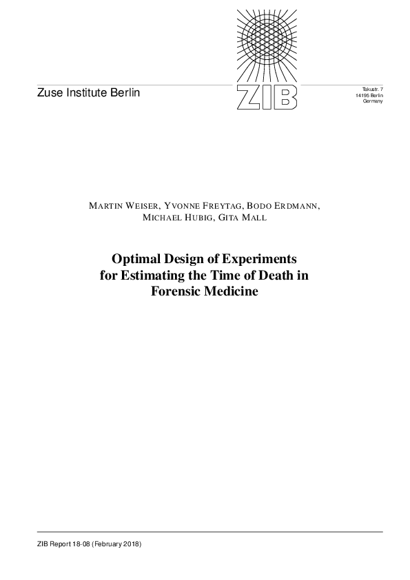 (PDF) Optimal design of experiments for estimating the time of death in forensic medicine
