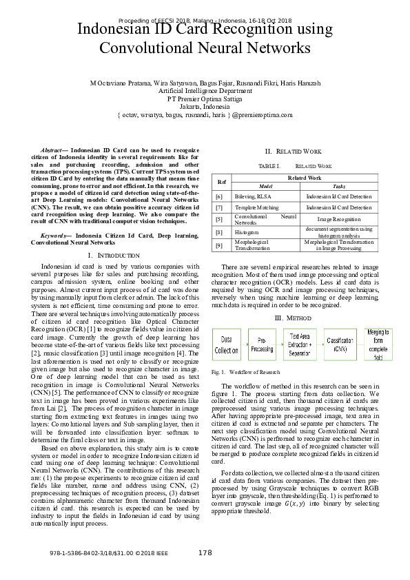(PDF) Indonesian ID Card Recognition using Convolutional Neural Networks | Bagus Fajar ...