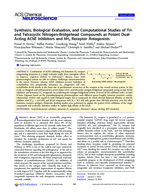 (PDF) Synthesis, biological evaluation, and computational studies of ...