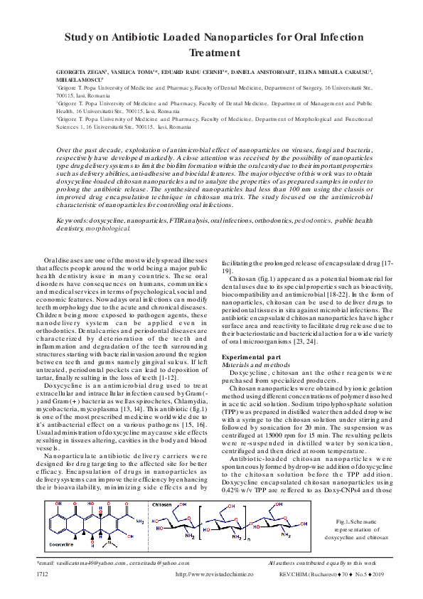 (PDF) Study on Antibiotic Loaded Nanoparticles for Oral Infection ...