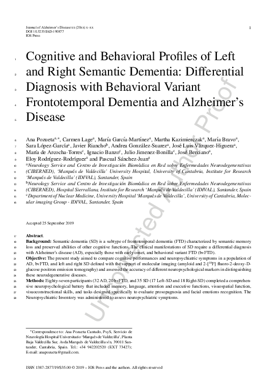 (PDF) Cognitive and Behavioral Profiles of Left and Right Semantic ...