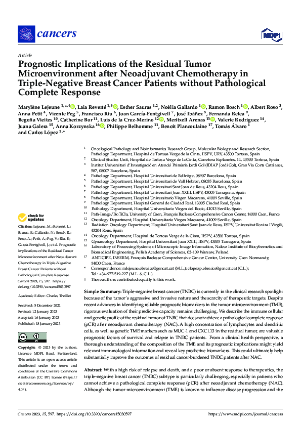 (PDF) Prognostic Implications of the Residual Tumor Microenvironment ...