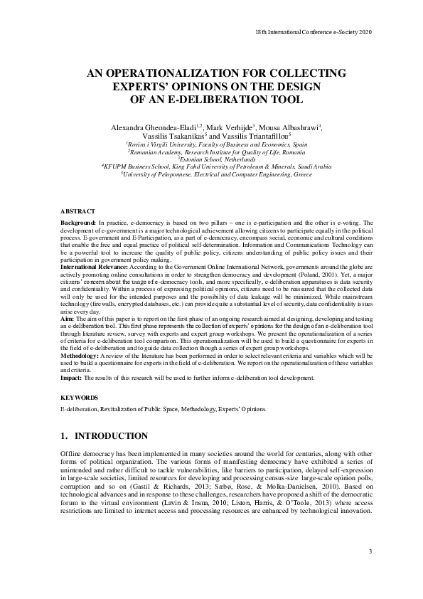 (PDF) An Operationalization for Collecting Experts' Opinions on the ...