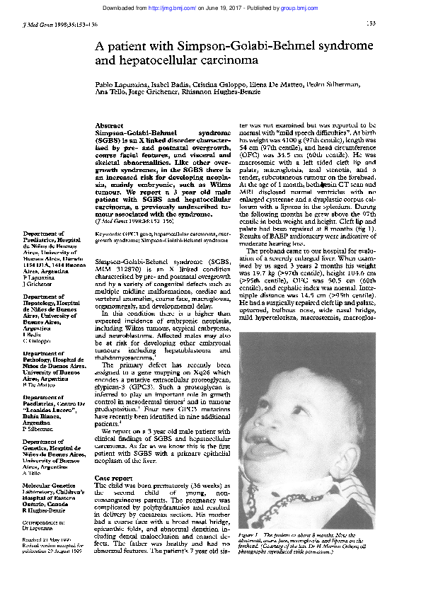 (PDF) A patient with Simpson-Golabi-Behmel syndrome and hepatocellular ...