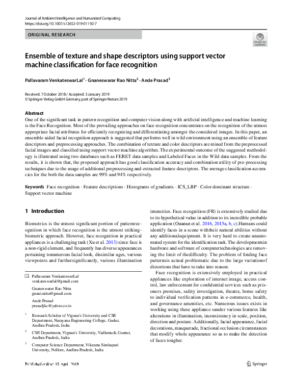 Pdf Ensemble Of Texture And Shape Descriptors Using Support Vector