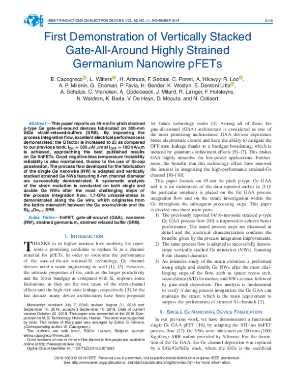 (PDF) First Demonstration of Vertically Stacked Gate-All-Around Highly ...
