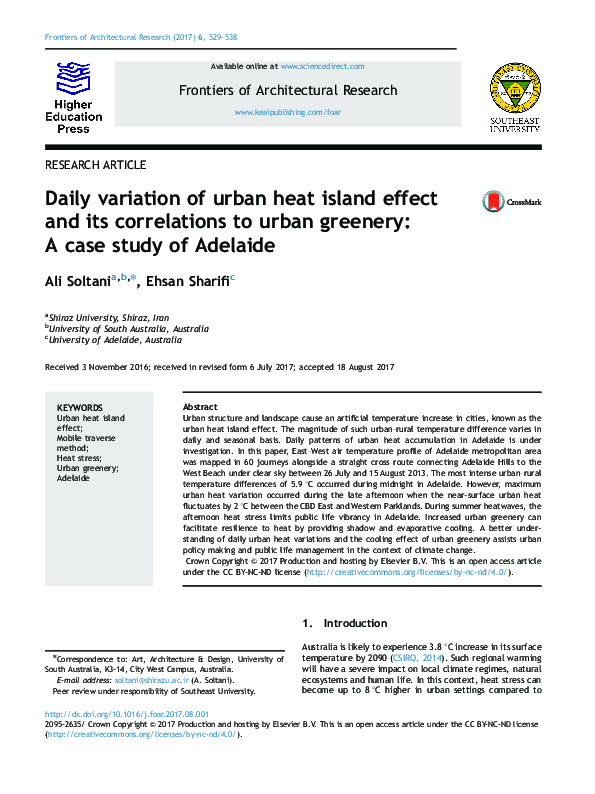(PDF) Daily variation of urban heat island effect and its correlations ...