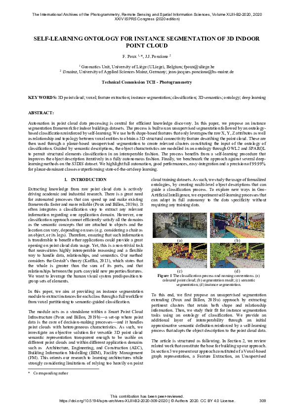 (PDF) Self-Learning Ontology for Instance Segmentation of 3D Indoor Point Cloud