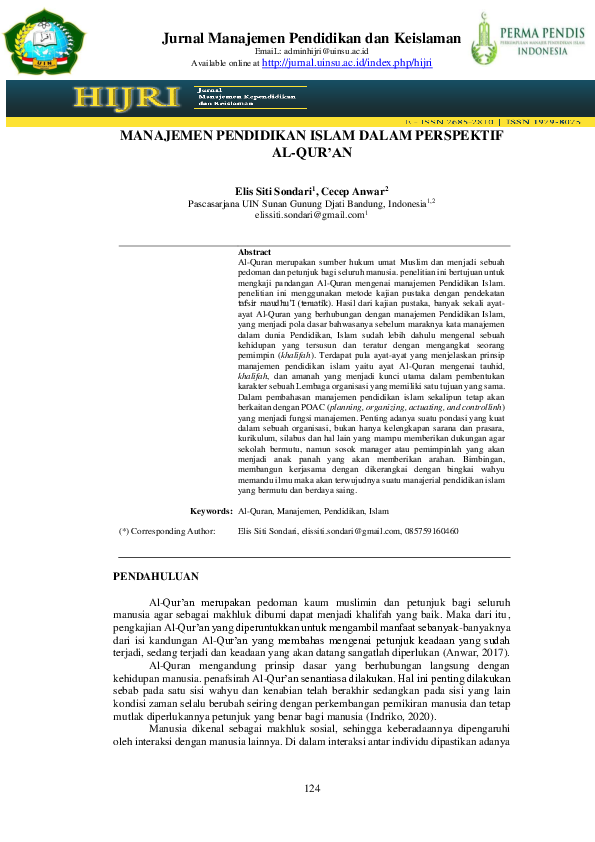 (PDF) Manajemen Pendidikan Islam Dalam Perspektif Al-Qur’An