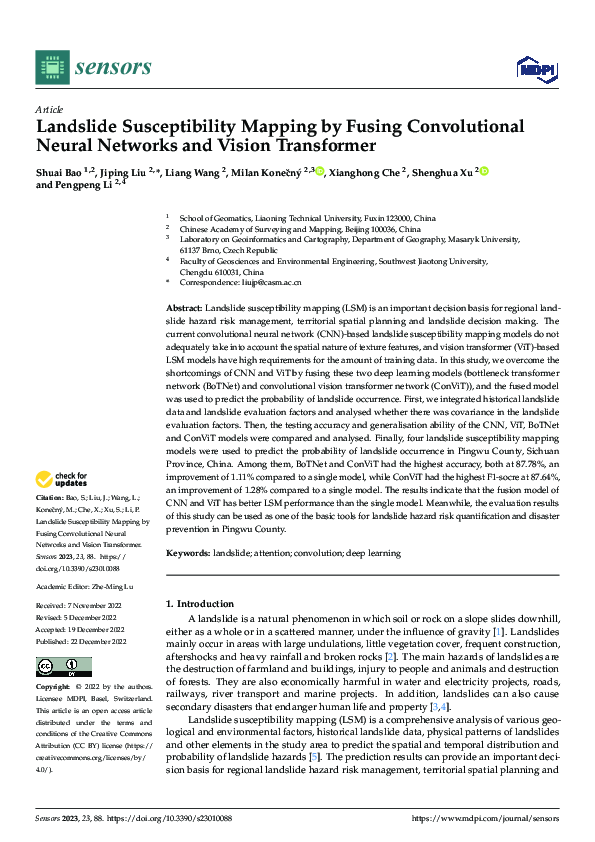 Pdf Landslide Susceptibility Mapping By Fusing Convolutional Neural