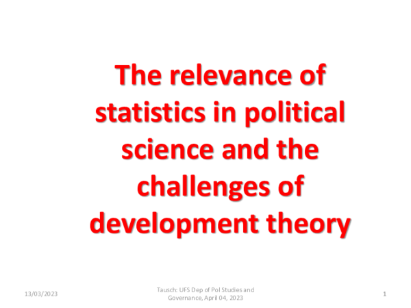 (PDF) The relevance of statistics in political science and the ...