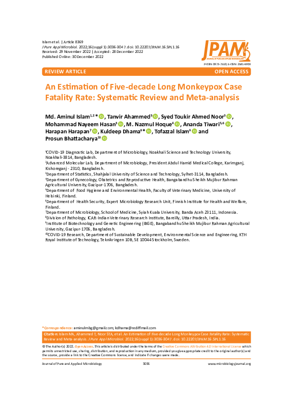 (PDF) An estimation of Five-decade long Monkeypox Case Fatality Rate ...
