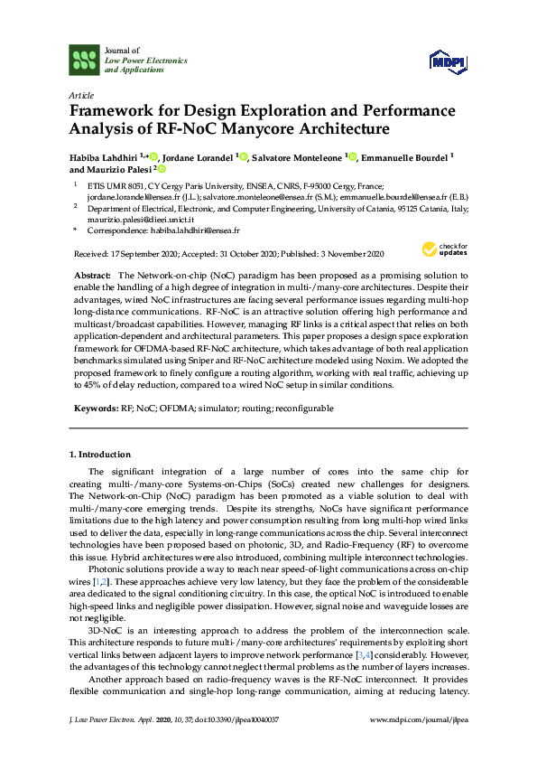 Pdf Framework For Design Exploration And Performance Analysis Of Rf Noc Manycore Architecture 