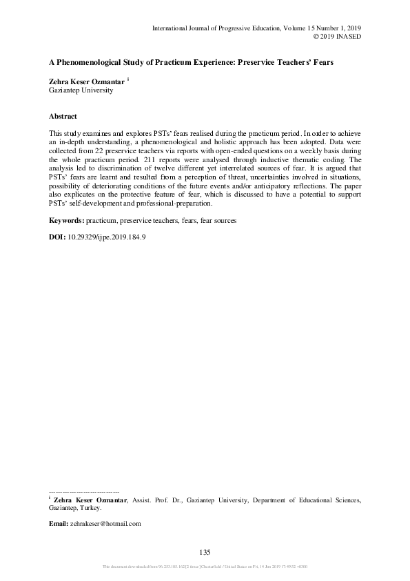 (PDF) Exploring Preservice Teachers' Fears in Practicum Experience
