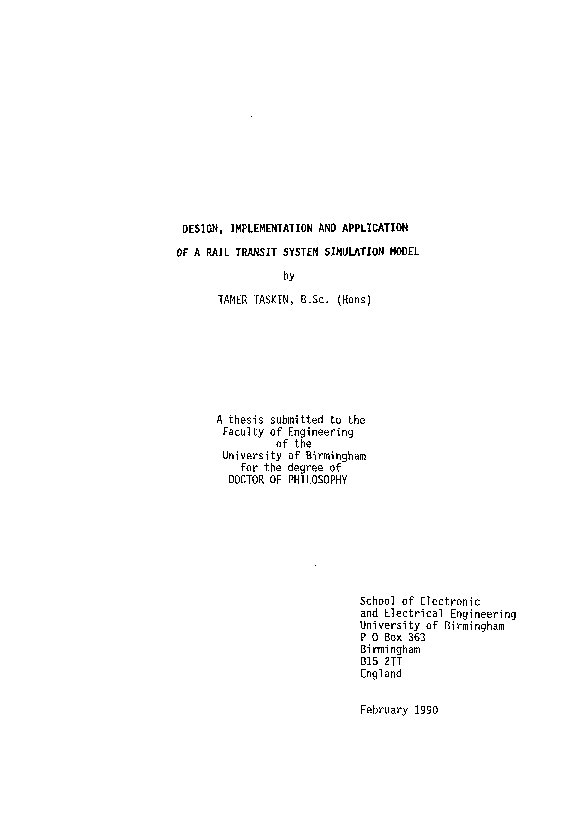 (PDF) Design, implementation and application of a rail transit system simulation model