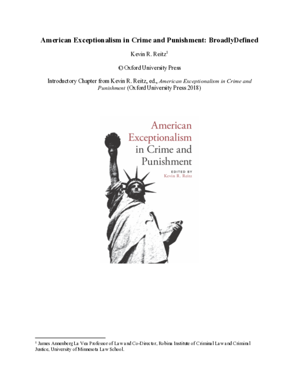 (PDF) American Exceptionalism in Crime and Punishment