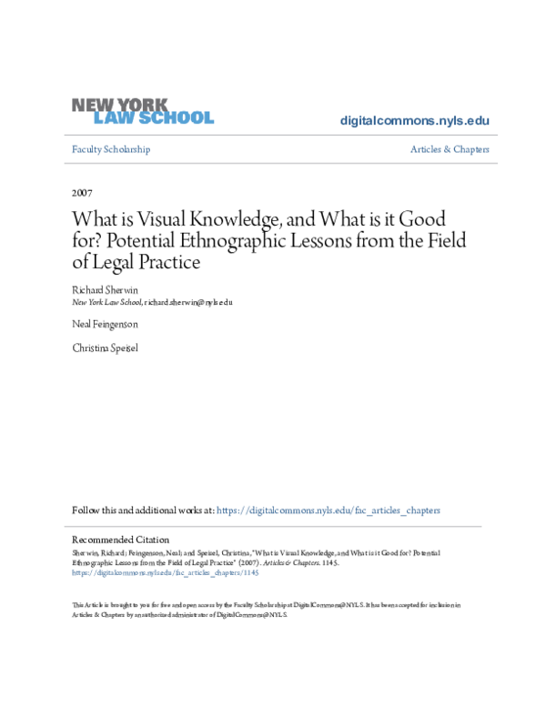 (PDF) What Is Visual Knowledge, and What Is It Good For? Potential Ethnographic Lessons from the ...