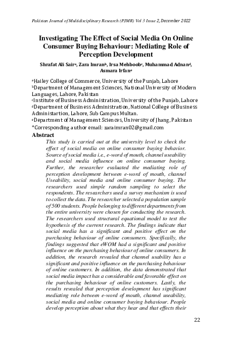 (PDF) Investigating The Effect of Social Media On Online Consumer Buying Behaviour: Mediating ...