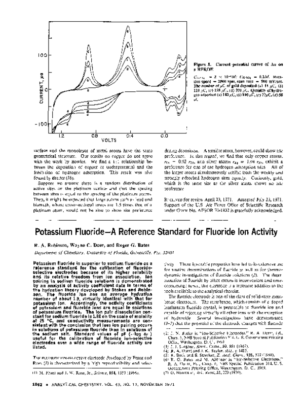 (PDF) Potassium fluoride. Reference standard for fluoride ion activity