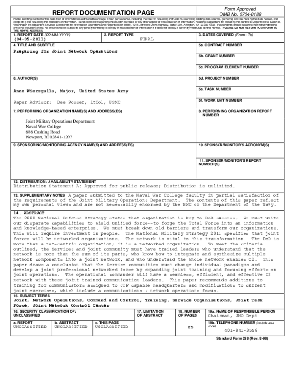 (PDF) Preparing for Joint Network Operations