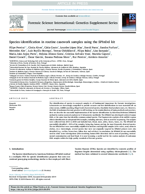 (PDF) Species identification in routine casework samples using the ...