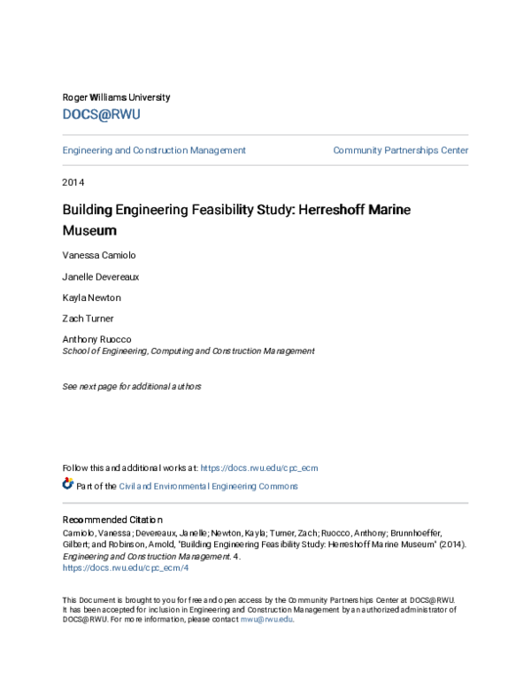 (PDF) Building Engineering Feasibility Study: Herreshoff Marine Museum