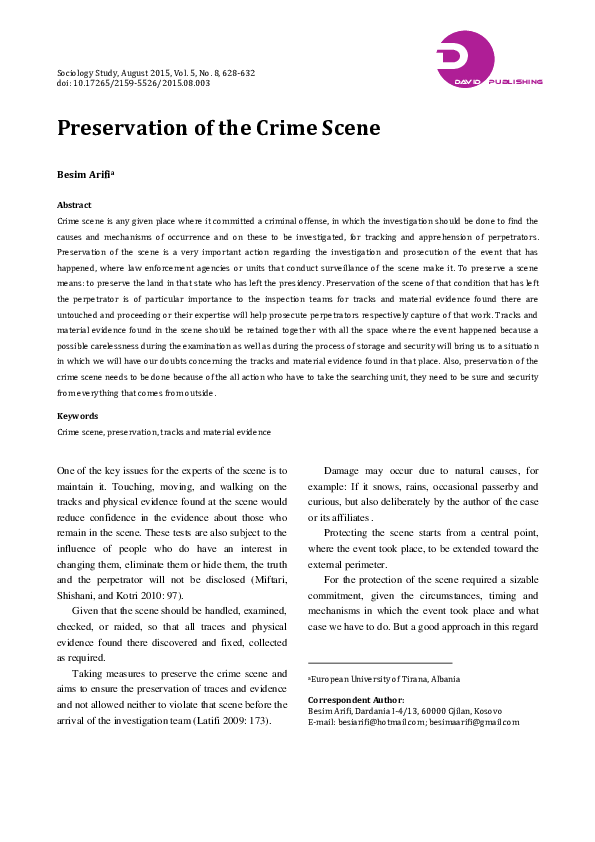 (PDF) Preservation of the Crime Scene