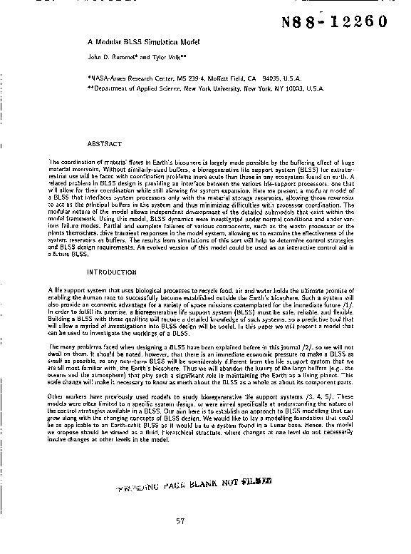 (PDF) A modular BLSS simulation model