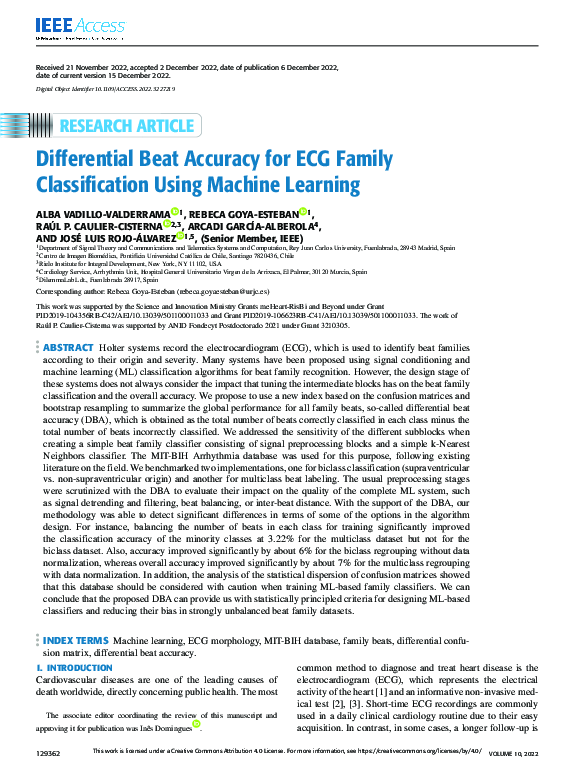 (PDF) Differential Beat Accuracy for ECG Family Classification Using ...