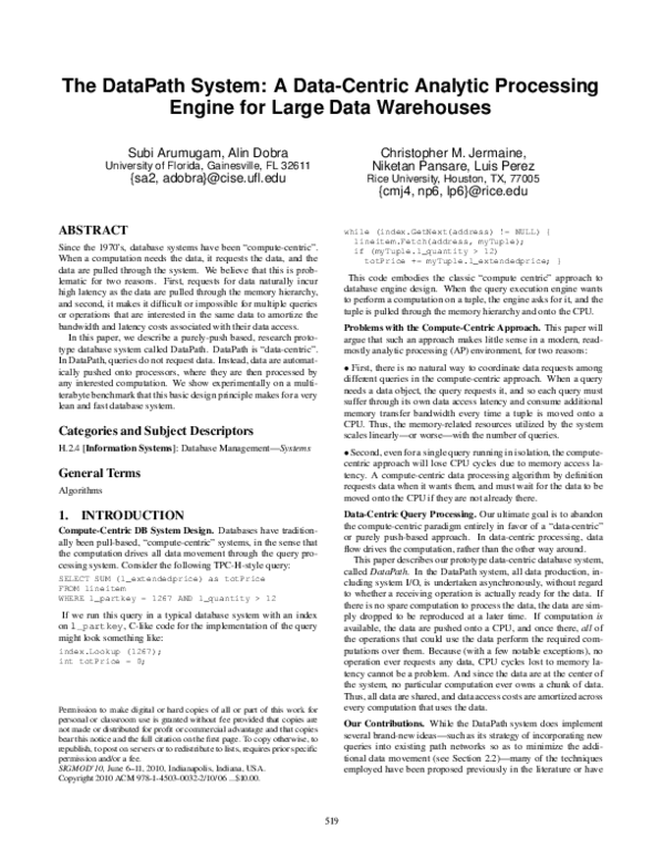 (PDF) The DataPath system