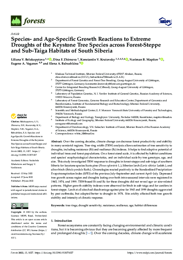 (PDF) Species- and Age-Specific Growth Reactions to Extreme Droughts of ...
