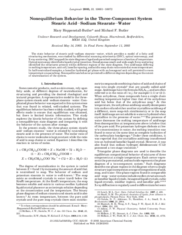 (PDF) Nonequilibrium Behavior in the Three-Component System Stearic ...