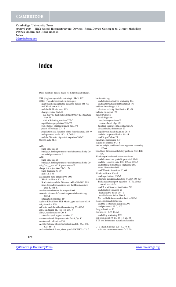 (PDF) High-speed heterostructure devices: from device concepts to circuit modeling