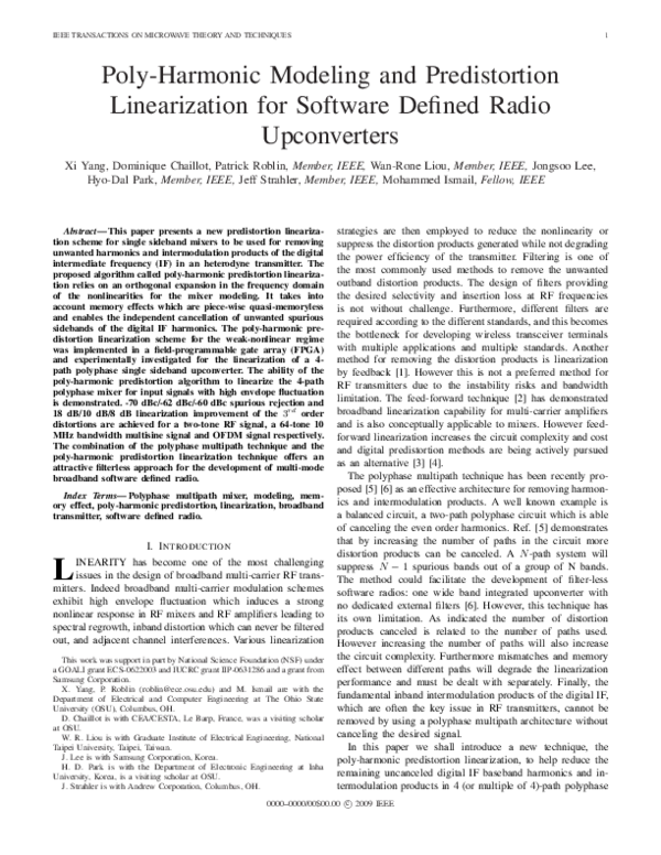(PDF) Poly-Harmonic Modeling and Predistortion Linearization for ...
