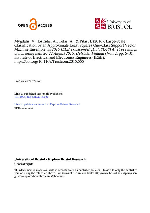 (PDF) Large-Scale Classification by an Approximate Least Squares One-Class Support Vector ...