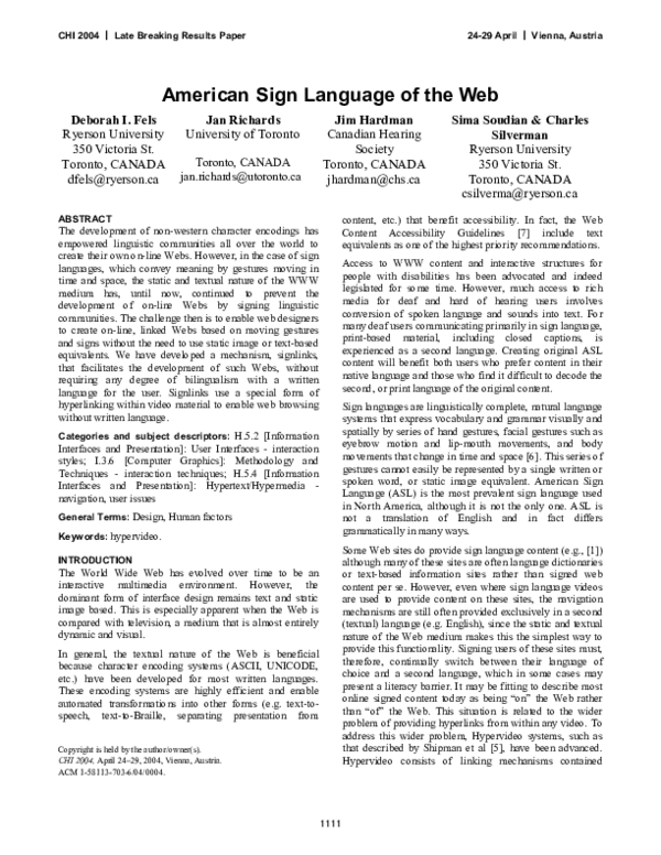 (PDF) American sign language of the web | Jan Richards - Academia.edu