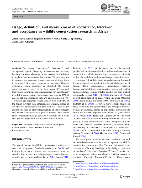 (PDF) Usage, definition, and measurement of coexistence, tolerance and ...