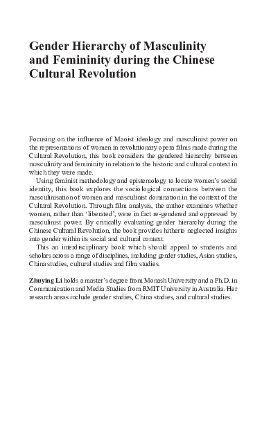 (PDF) Gender Hierarchy of Masculinity and Femininity during the Chinese ...