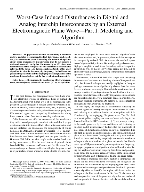 (PDF) Worst-Case Induced Disturbances in Digital and Analog Interchip Interconnects by an ...